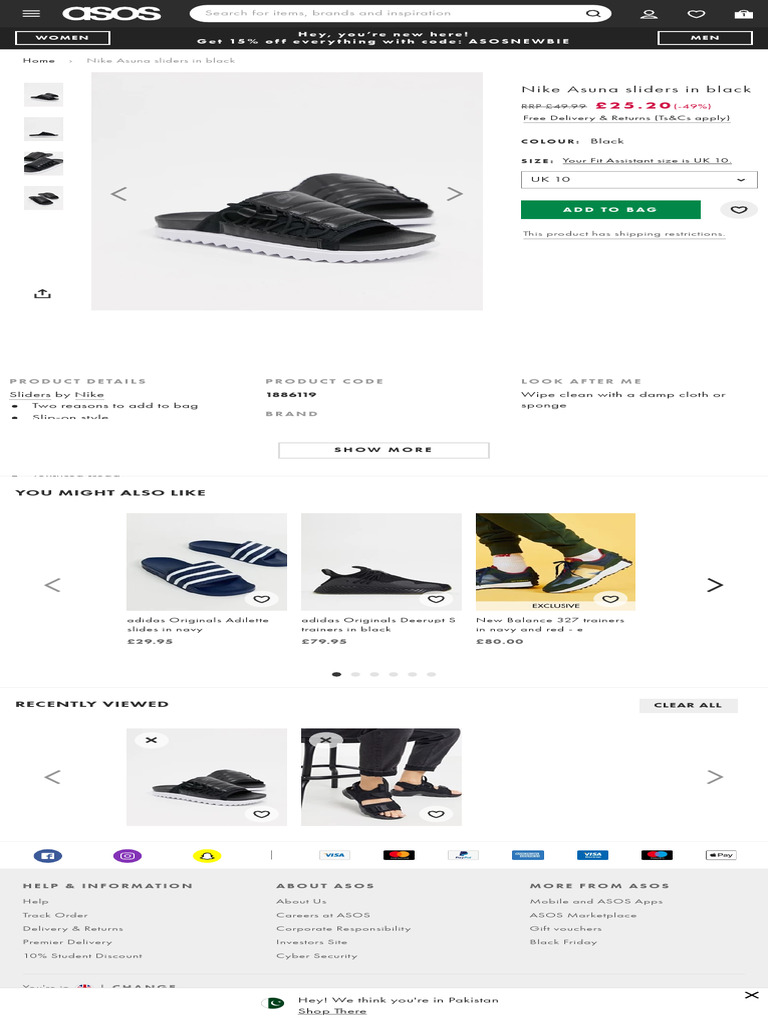 Nike Asuna Sliders in Black ASOS | PDF | Nike | Clothing