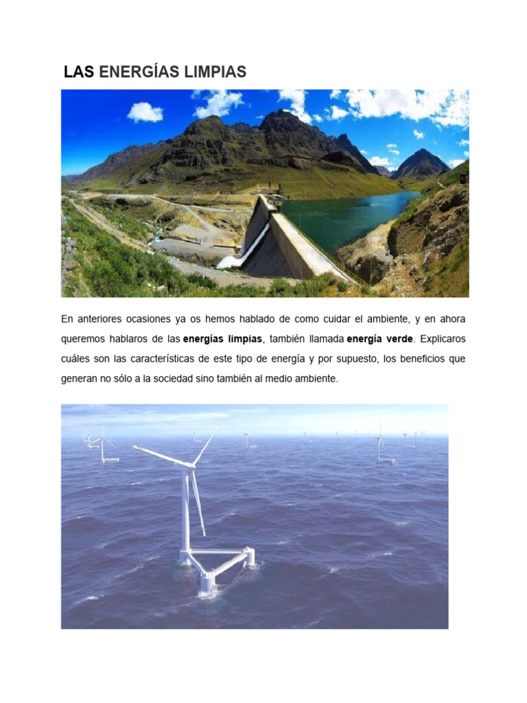 Las Energías Limpias | PDF | Energía renovable | Energía solar