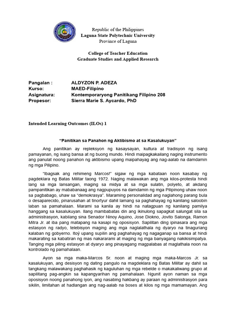 ADEZA, Aldyzon ILO 1 | PDF