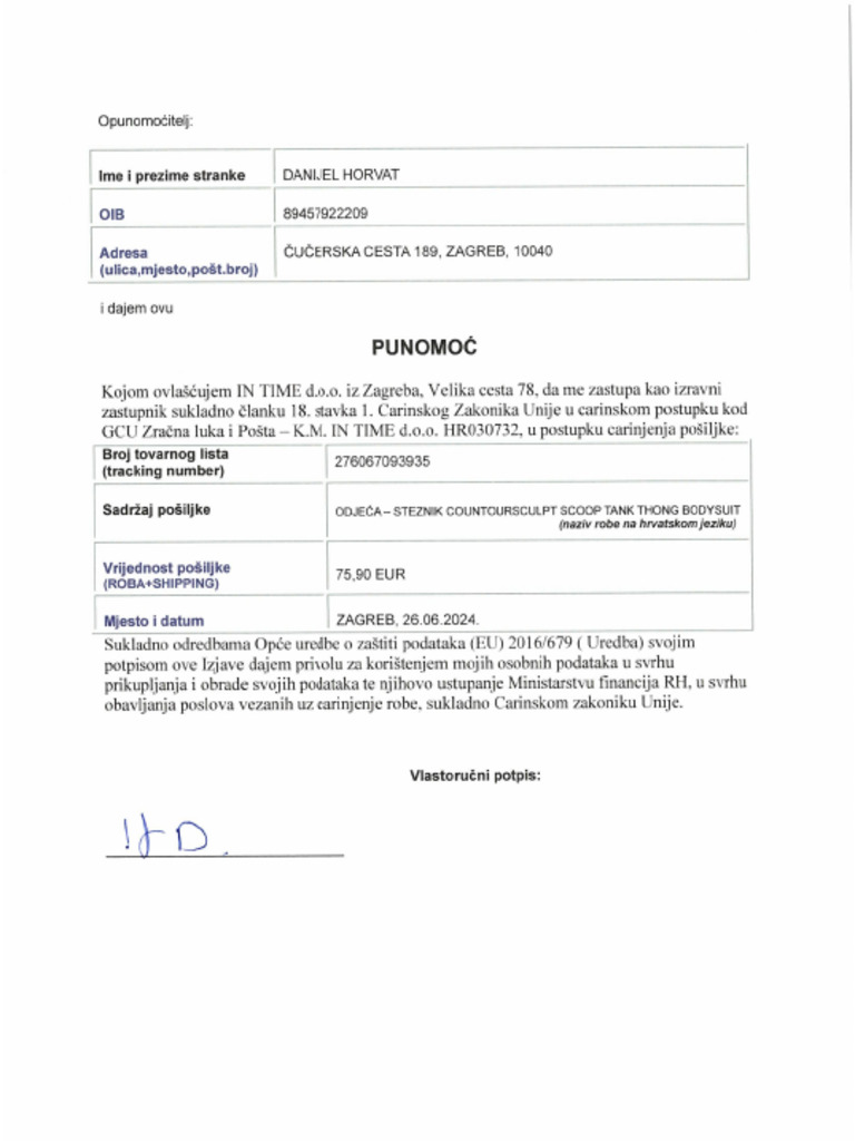 Carinska Punomoc | PDF