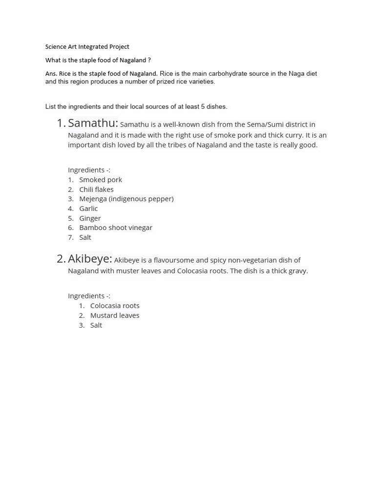 Science Art Integrated Project | PDF | Cooking, Food & Wine