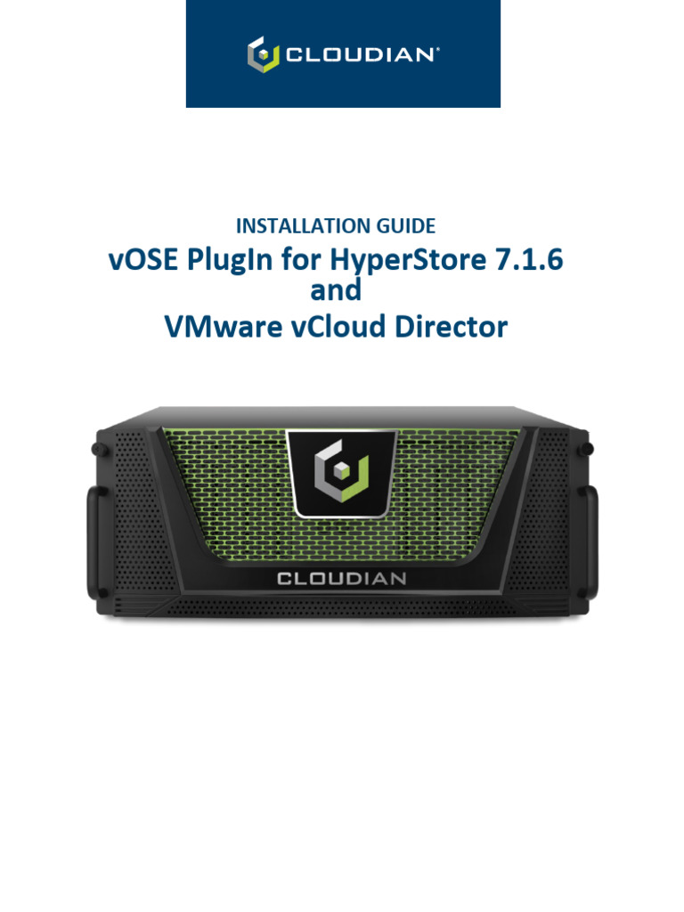 Cloudian Install Guide vOSE PlugIn For HyperStore 7.1.6 and VMware Vcloud Director | PDF | Cloud ...
