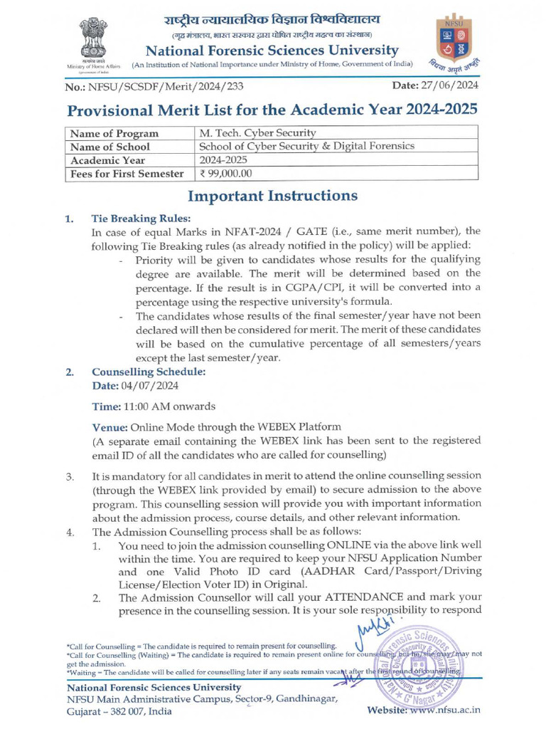 M. Tech. CS Merit List a.Y. 2024-25 | PDF | Debit Card | Payments