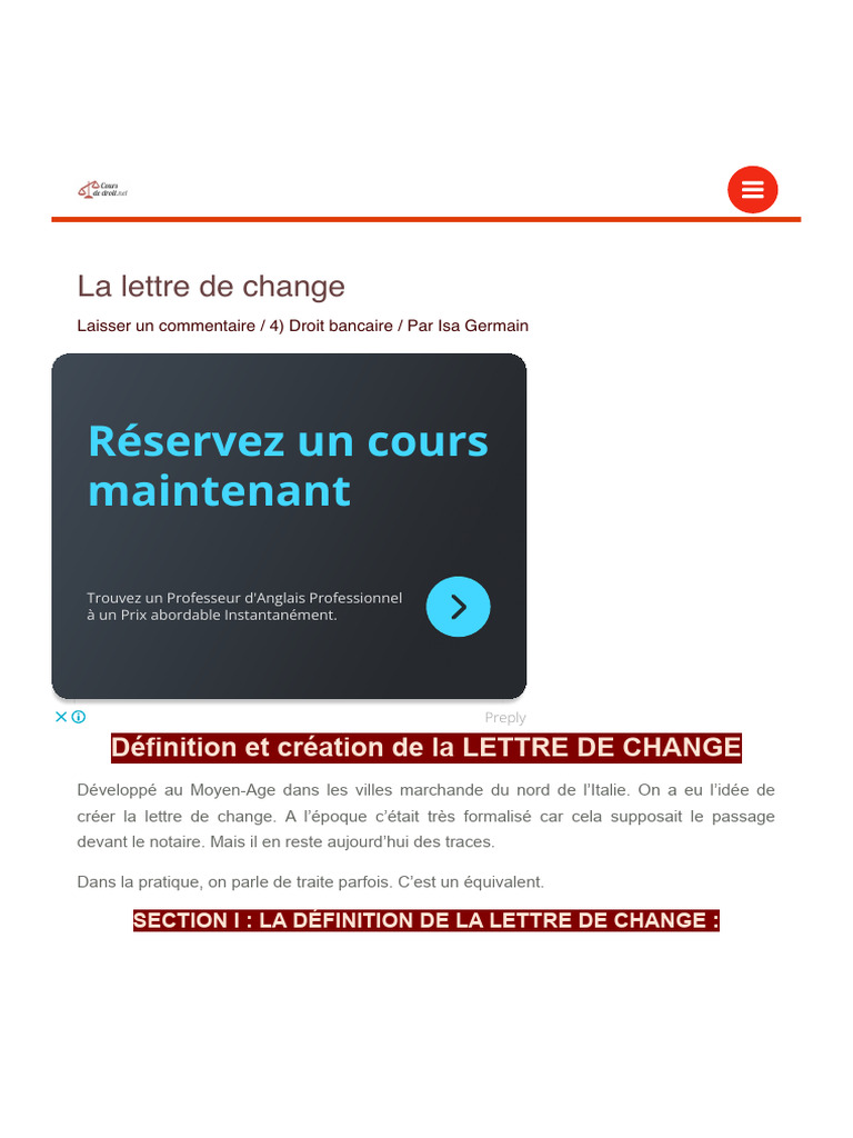 Définition et Création de la Lettre de Change | PDF | Justice | Crime ...