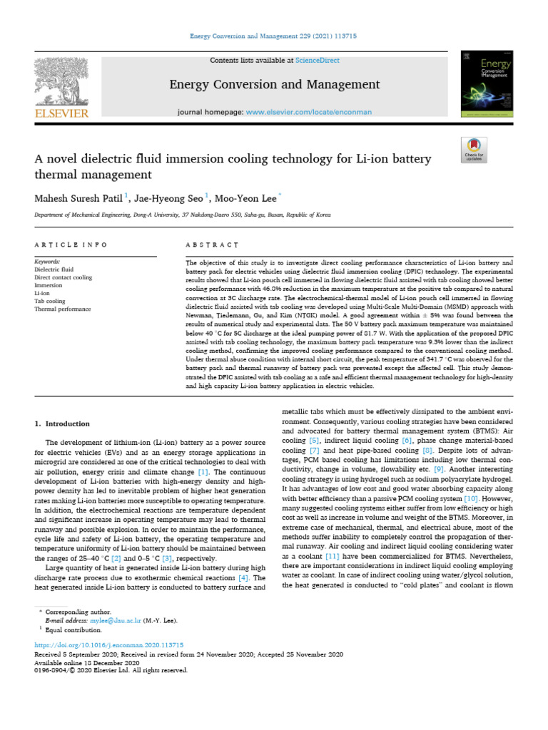 Dielectric Fluid With Air-Cooling | PDF | Lithium Ion Battery | Fluid ...