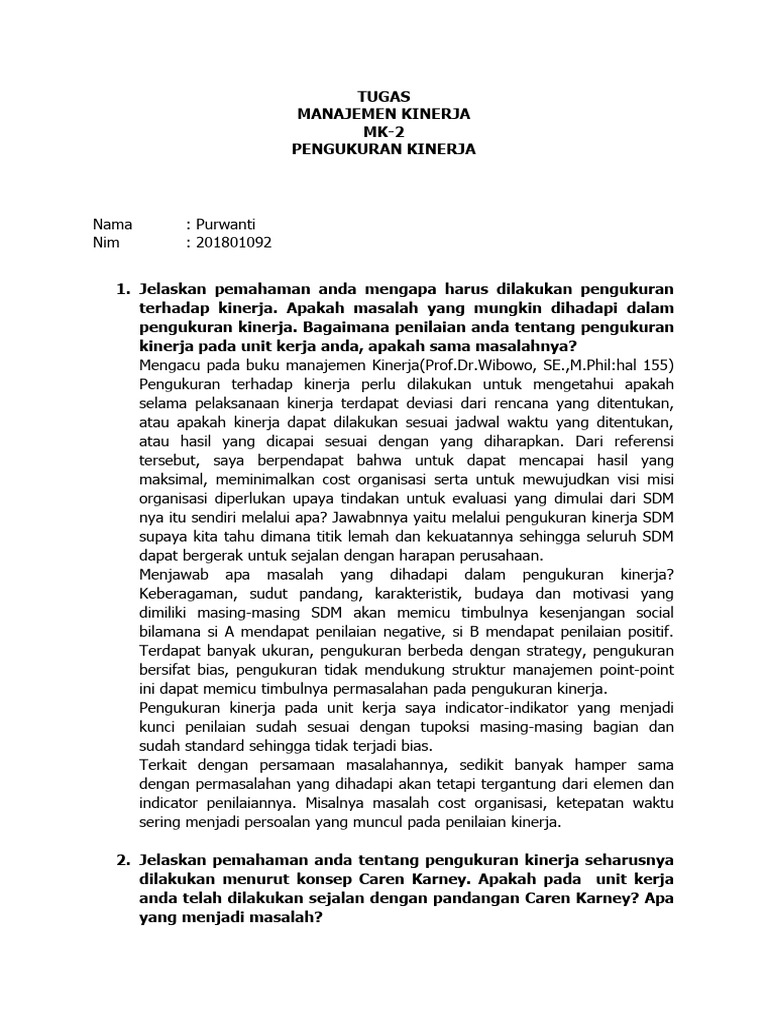 Tugas Mk-2.pengukuran Kinerja | PDF | Bisnis