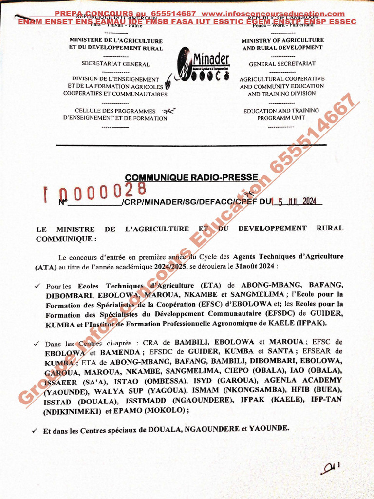 Concours Minader Ata 2024 | PDF