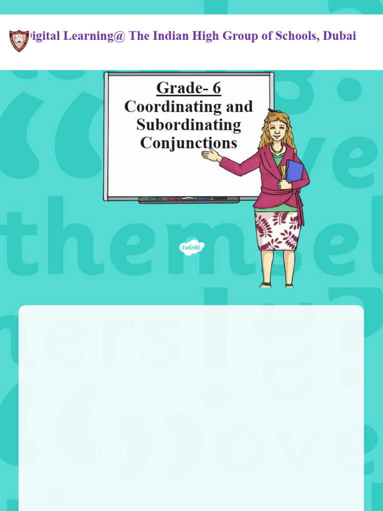 Coordinating and Subordinating Conjunctions 2024 2 | PDF | Syntax | Language Mechanics
