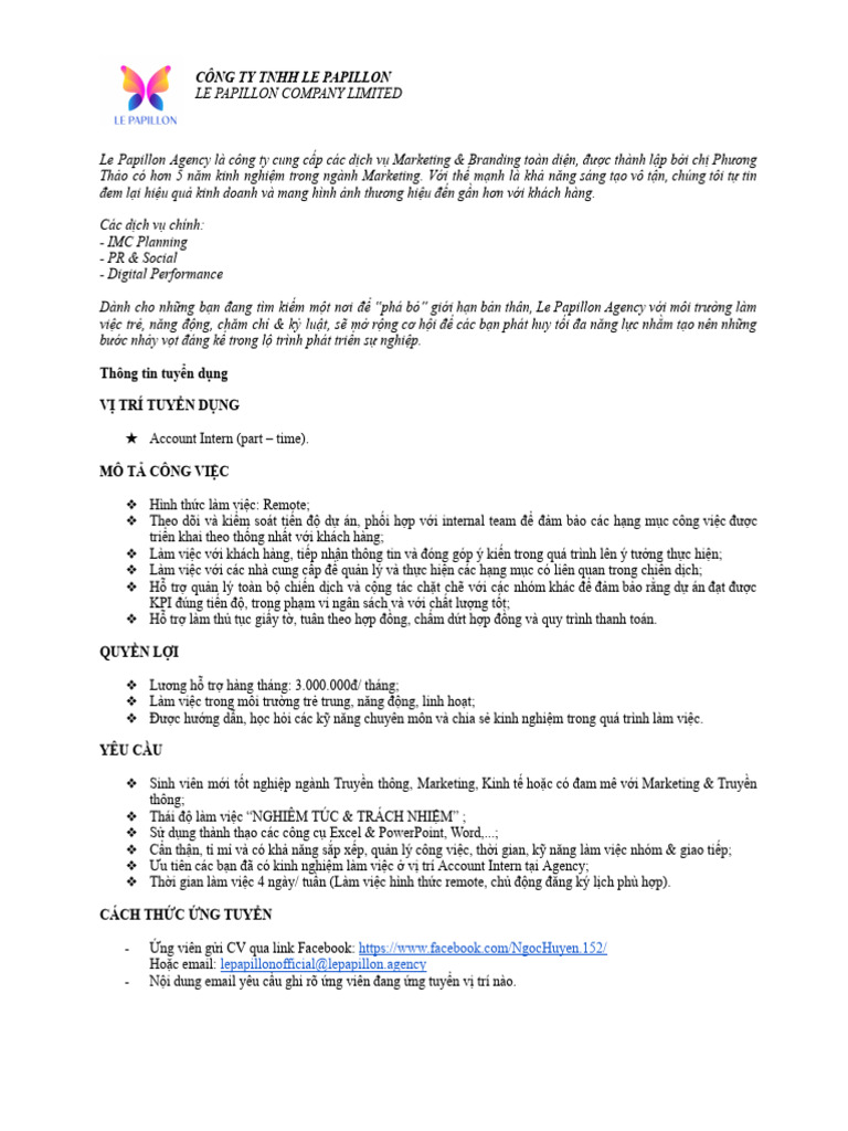 (JD) Account Intern | PDF