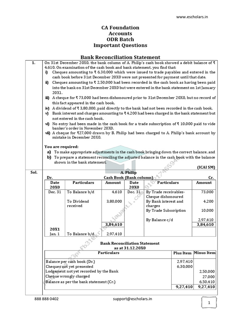 Accounts ODR | PDF | Debits And Credits | Cheque