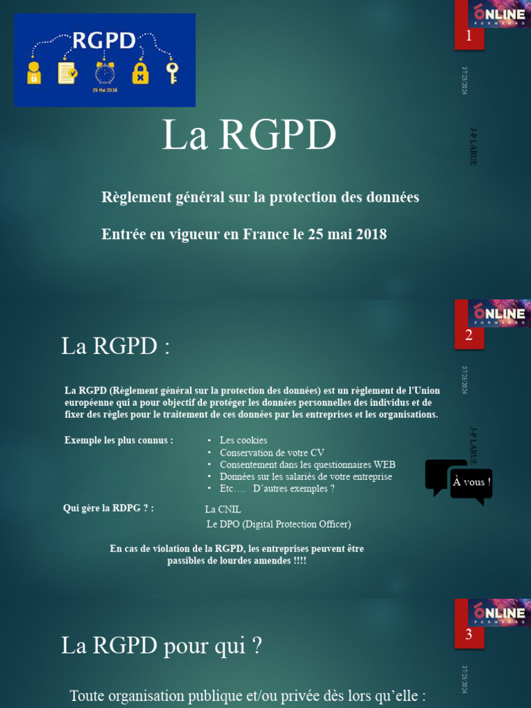 Comprendre la RGPD et ses enjeux | PDF | Vie privée et informatique ...