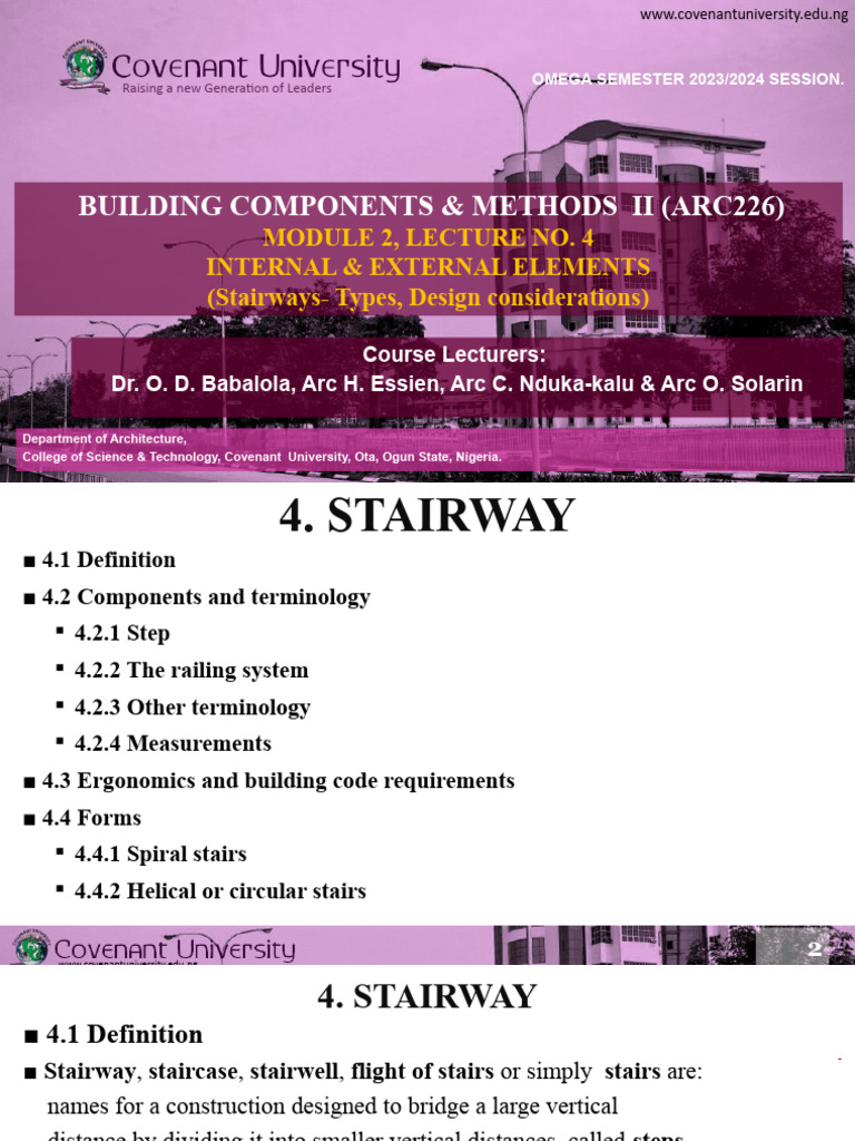 Arc226 - Internal & External Elements I | PDF | Stairs | Architectural ...