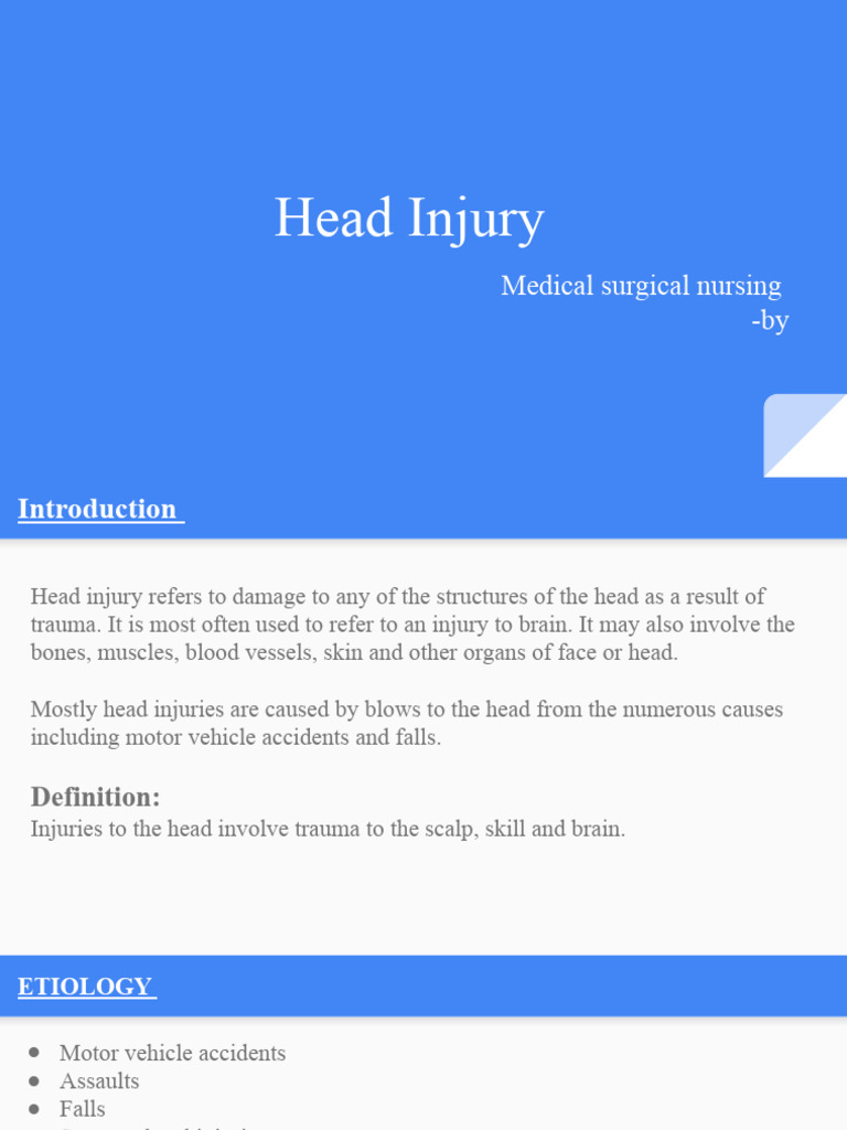 Head Injuries | PDF | Traumatic Brain Injury | Clinical Medicine