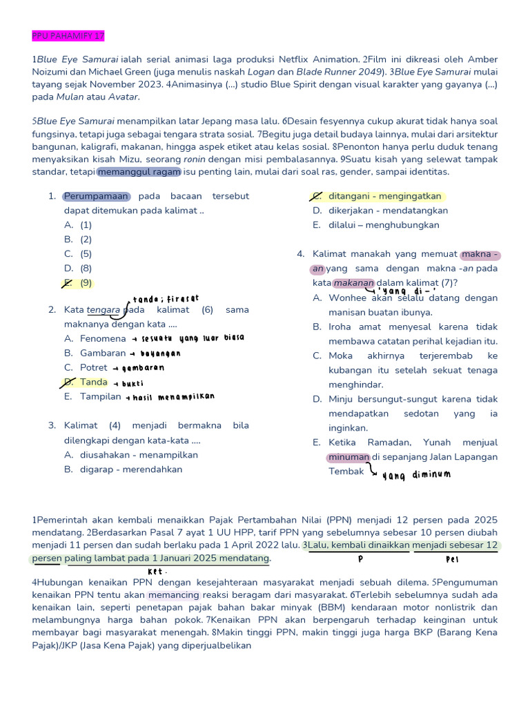 Pembahasan PBM PPU TO #17 Pahamify | PDF