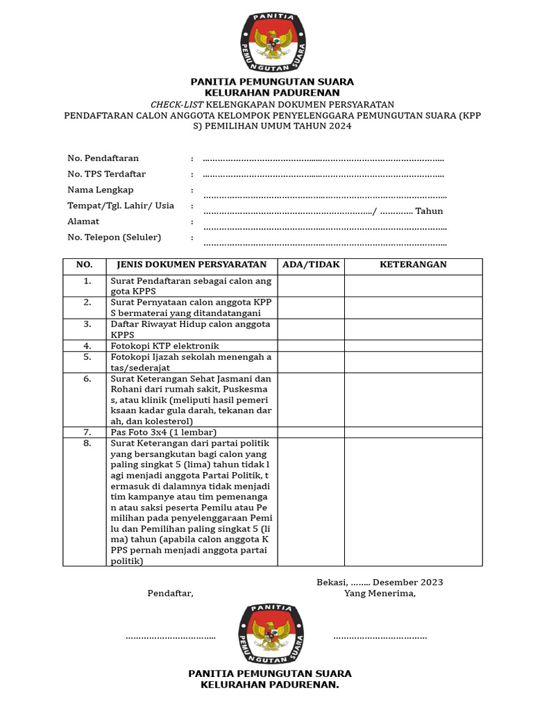 Persyaratan Pendaftaran KPPS 2024 | PDF | Politik | Olahraga & Rekreasi