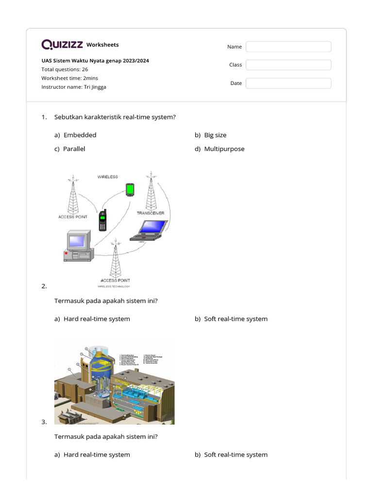 Kuis Sistem Real-Time dan Embedded | PDF