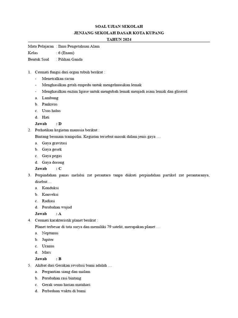 Soal Ujian Sekolah Kurikulum Merdeka Paket 2 - Susulan | PDF
