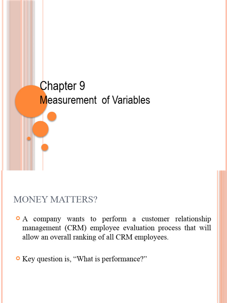 Chap9 Measurement of Variables Revised | PDF | Level Of Measurement | Mean