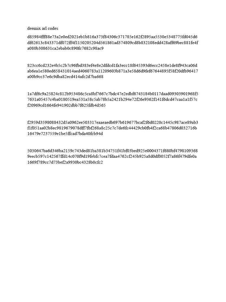 Deemix arl codes | PDF