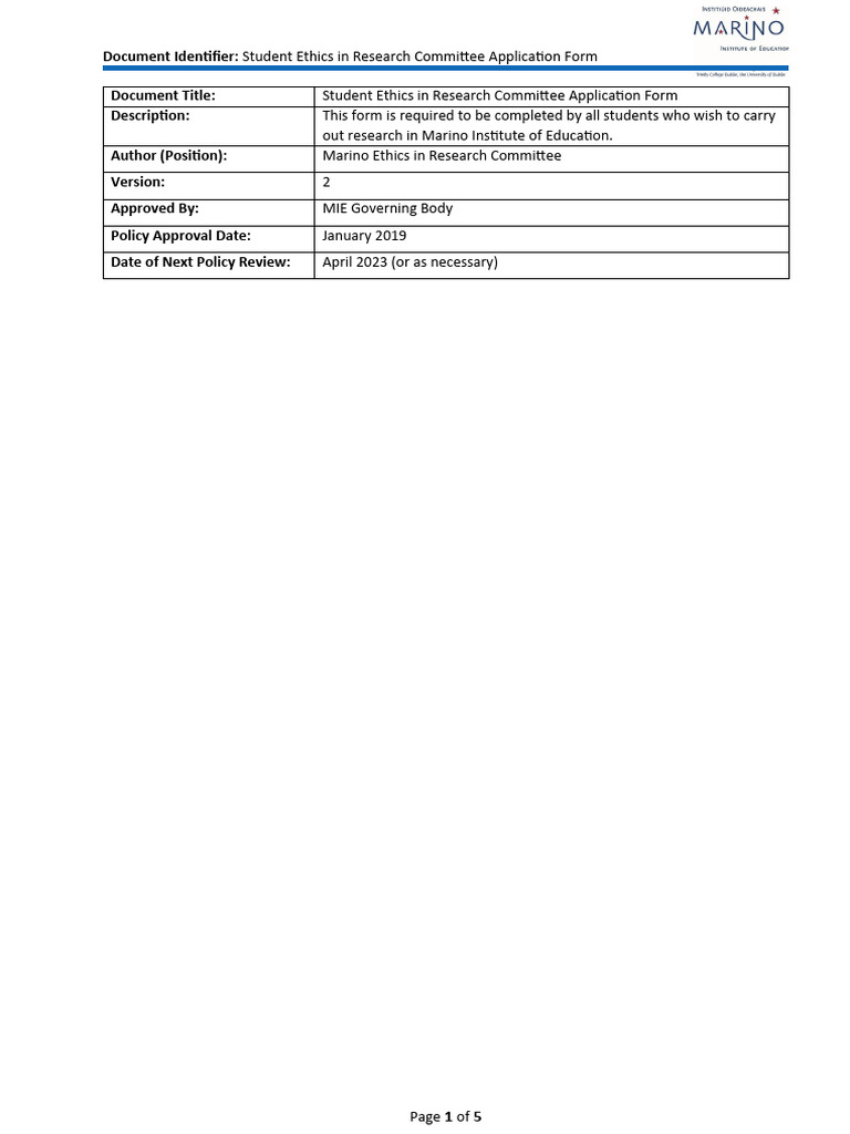 Student - Ethics - in - Research - Committee - Application - Form ...
