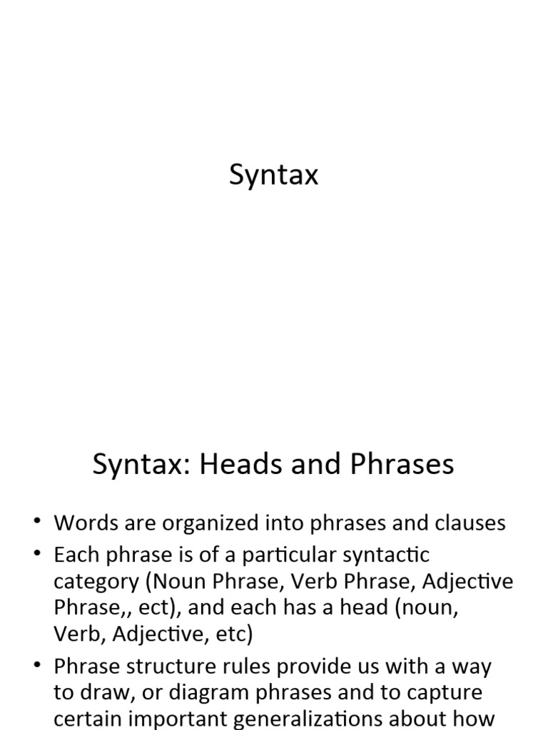 syntax_2 | PDF | Phrase | Clause