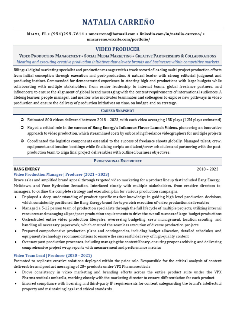 Natalia Carreño Resume - July 2023 | PDF | Brand | Life Cycle Assessment