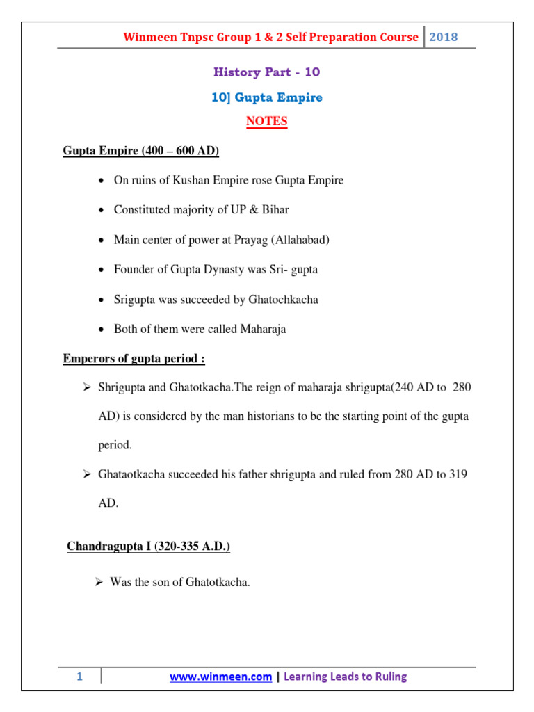 Gupta Empire Overview and Key Rulers | PDF | History