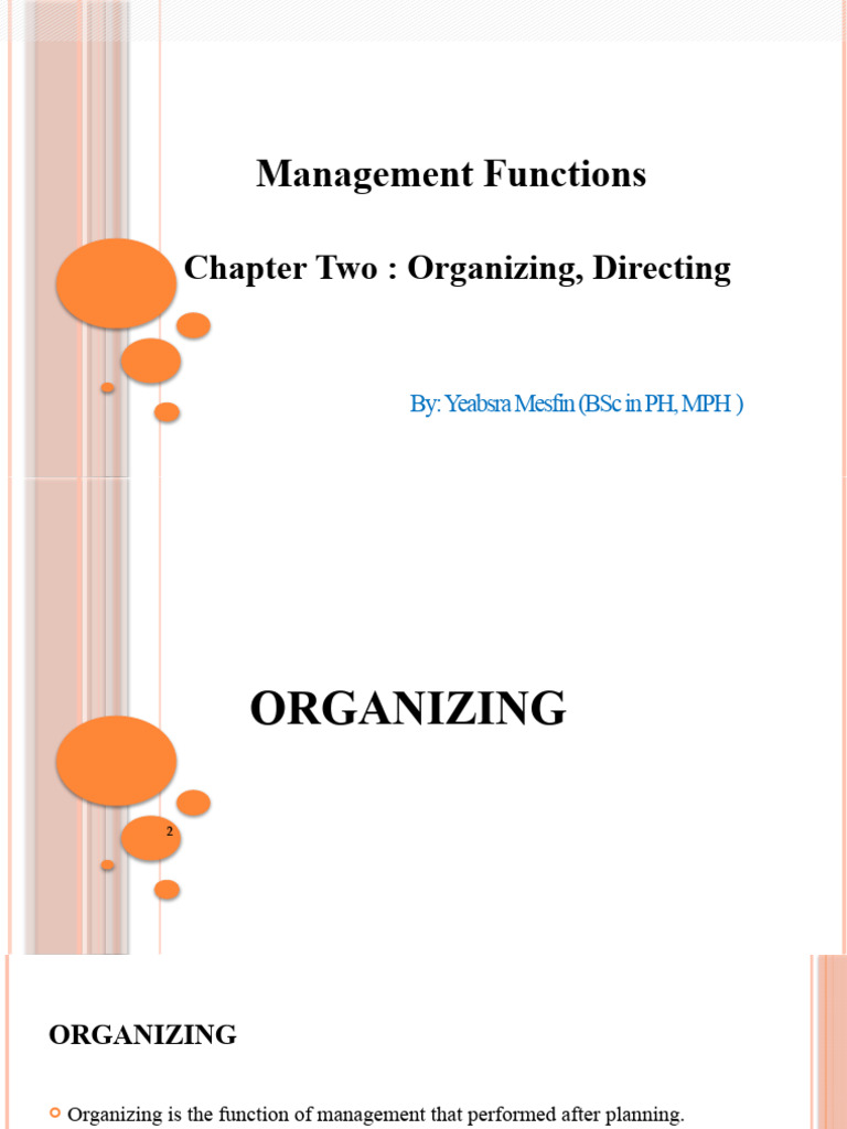 Chapter 2 - Management Functions - Organizing and Leading | PDF | Leadership | Business