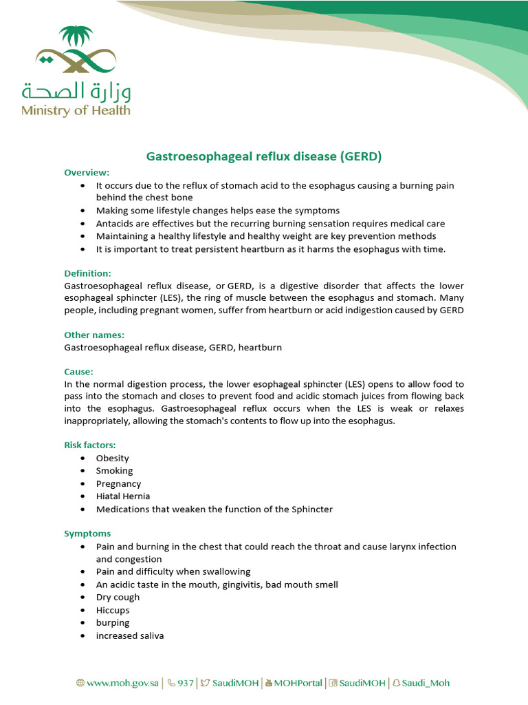 Gastroesophageal Reflux Disease (GERD) | PDF | Gastroesophageal Reflux ...