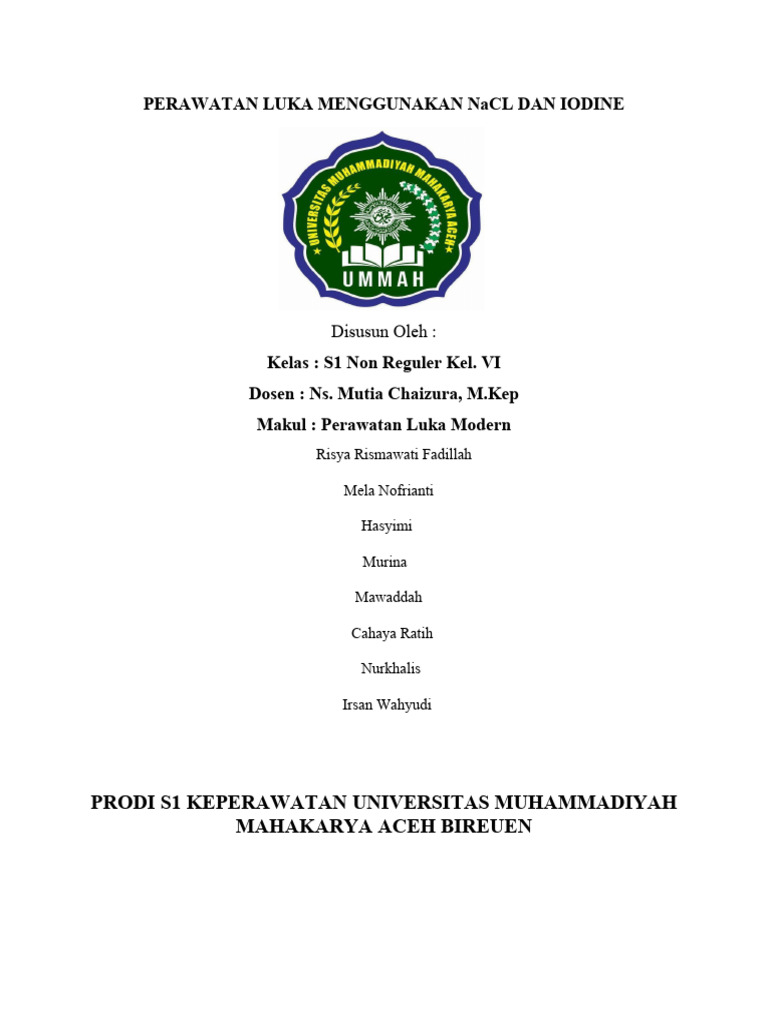 PERAWATAN LUKA MENGGUNAKAN NaCL DAN IODINE | PDF | Kesehatan Holistik