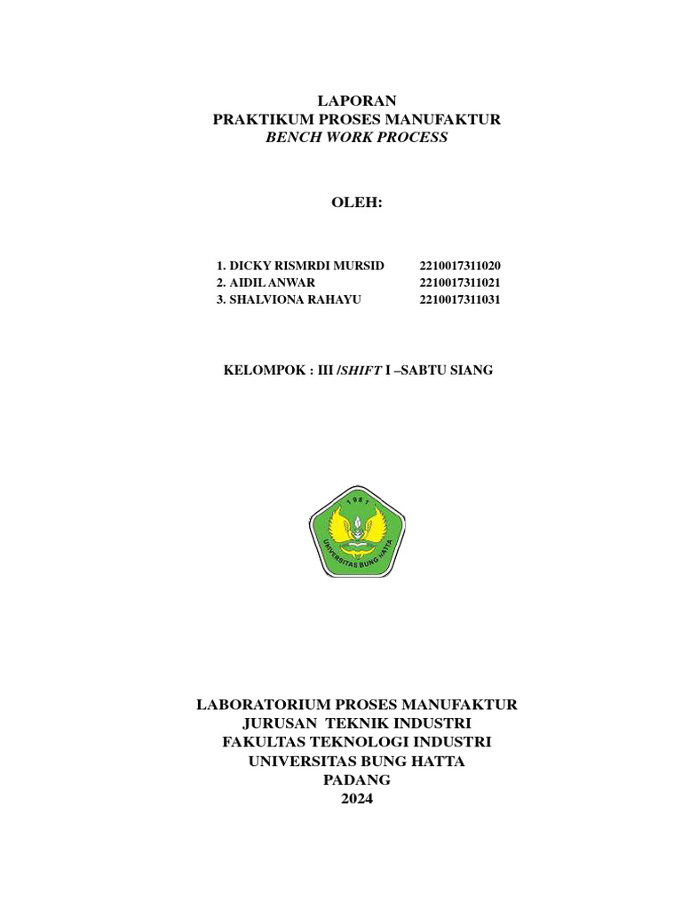 Laporan Bench Work Process | PDF