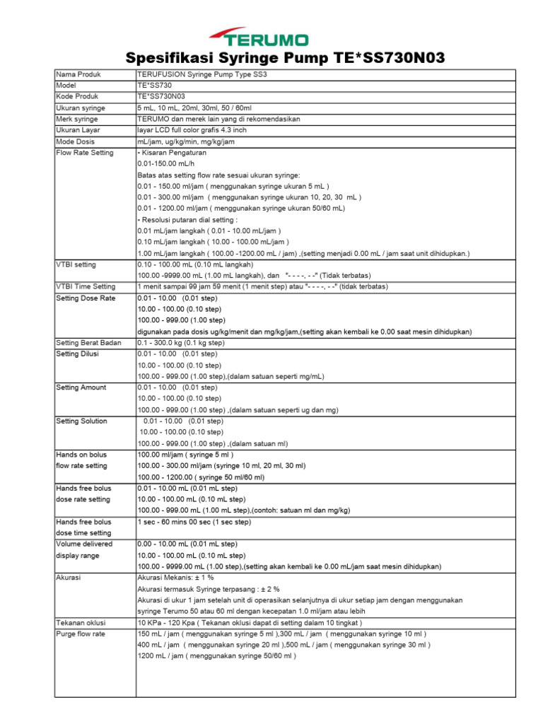 Spesifikasi SS - 730 (Bhs Indonesia) | PDF