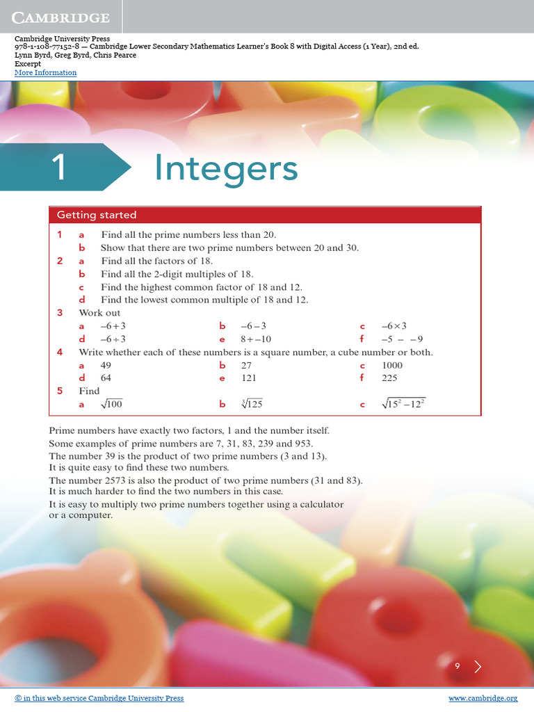 Integers | Download Free PDF | Multiplication | Prime Number