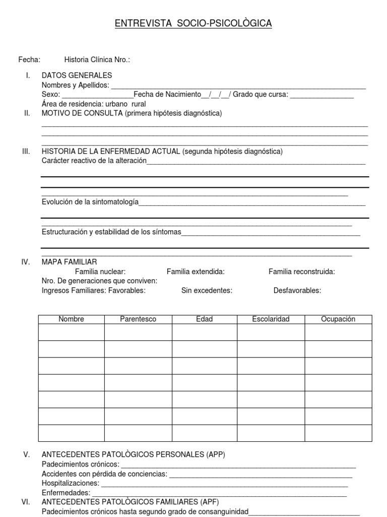 formato de entrevista | Medicina | Medicina CLINICA | Prueba gratuita ...