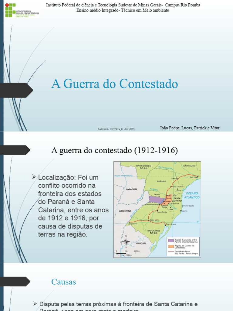 Guerra do Contestado: Causas e Contexto | PDF | Brasil