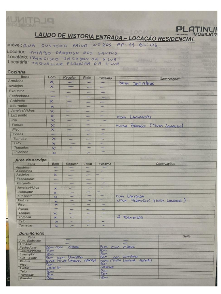 Documento Vistoria - Thiago | PDF