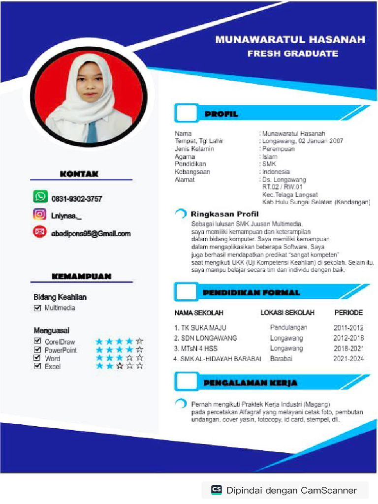 CamScanner CV Muna | PDF