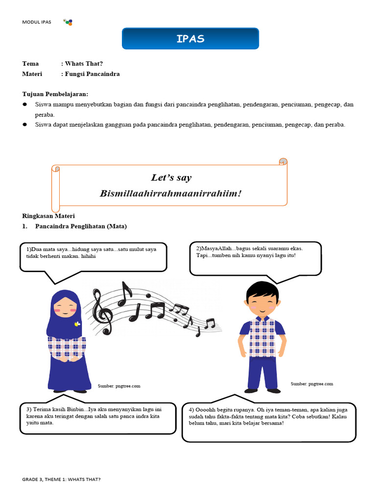 Modul Grade 3 - Ipas (Pancaindera) | PDF
