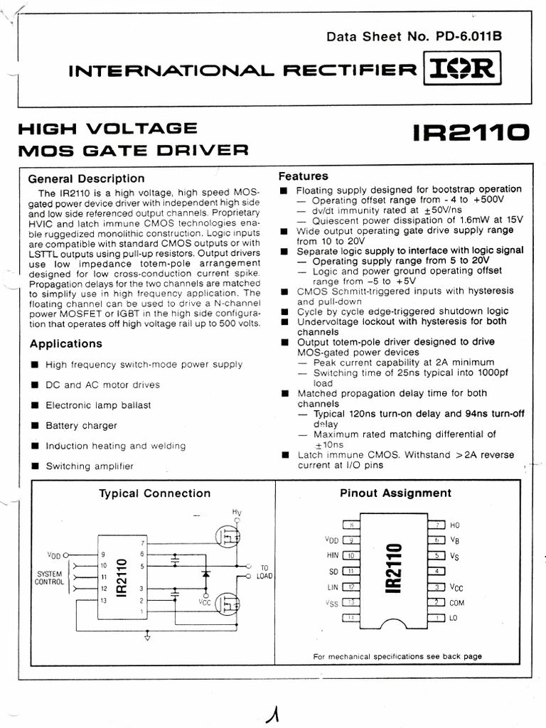 Circuito Integrado Ir2110 | PDF