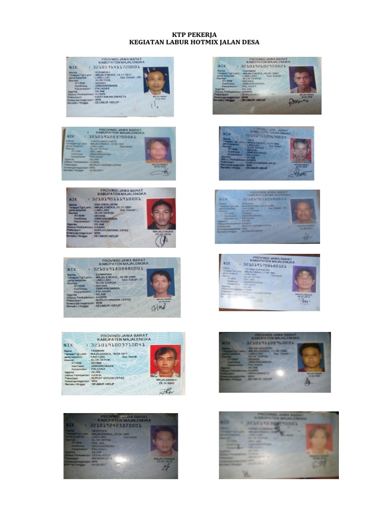 KTP Pekerja | PDF