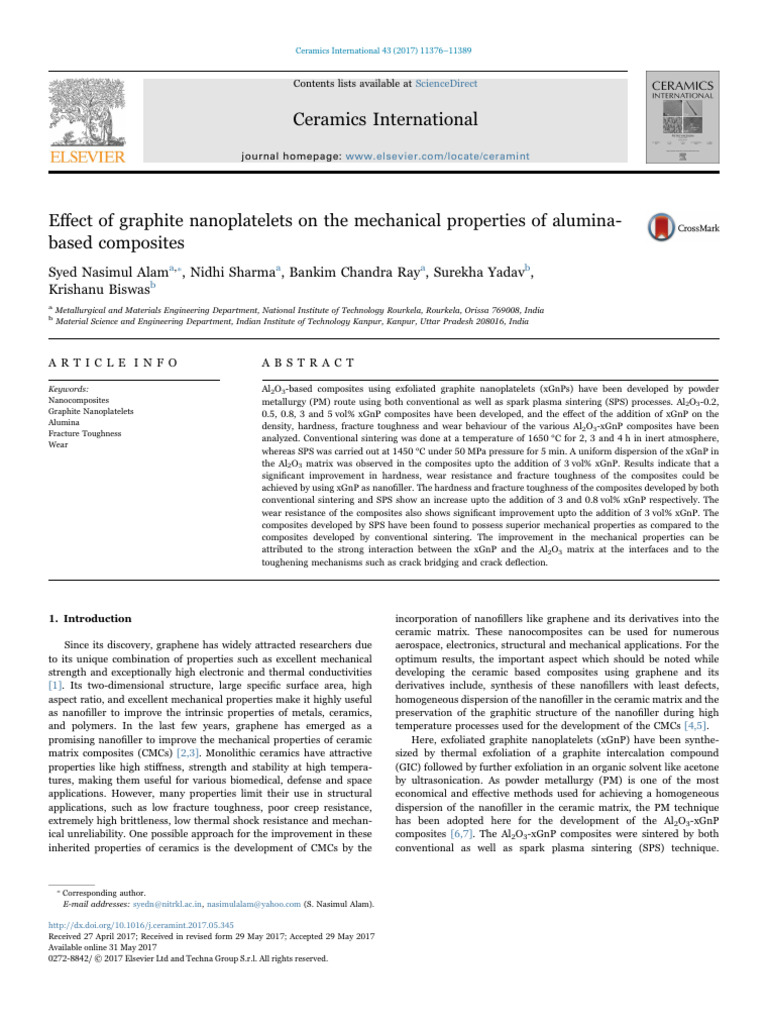 Effect of Graphite Nanoplatelets On The Mechanical Properties of ...