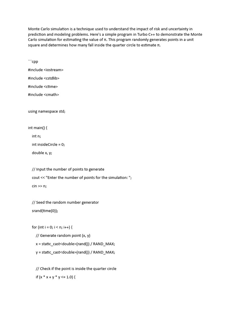 Monte Carlo Simulation | PDF | Monte Carlo Method | Simulation