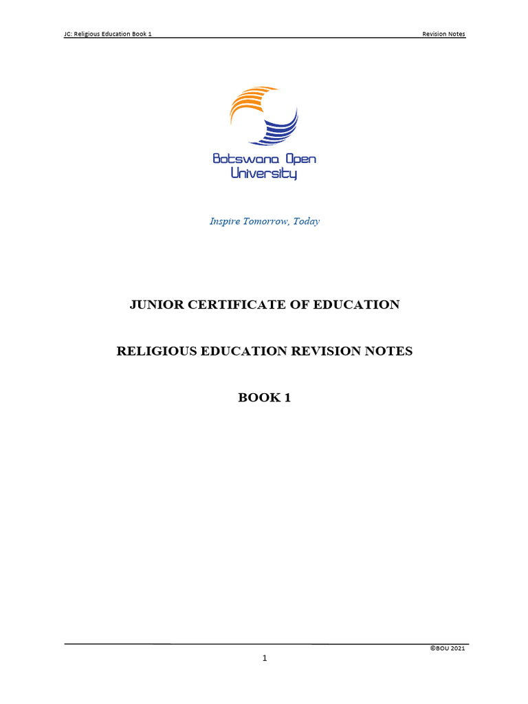 Re Revision Booklet 1 March 21 | PDF | God | Theism