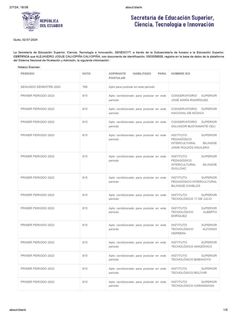 Nota Senecyt | PDF | Educación más alta