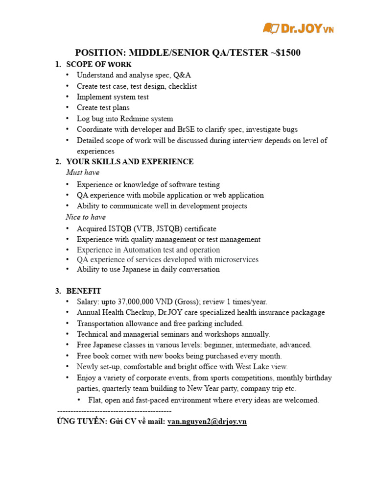 JD Middle Senior Tester 1500 | PDF