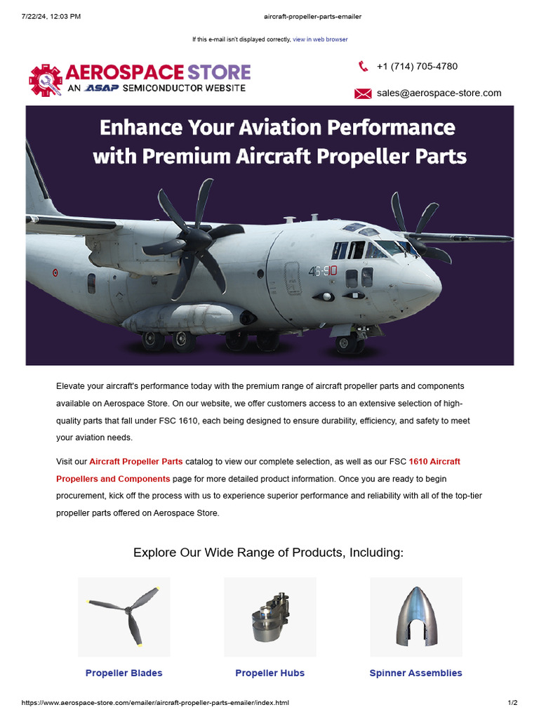 Achieve Peak Flight Performance Explore Our Aircraft Propeller Parts ...