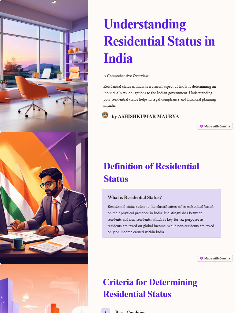 Understanding Residential Status in India | PDF | Taxes | Income
