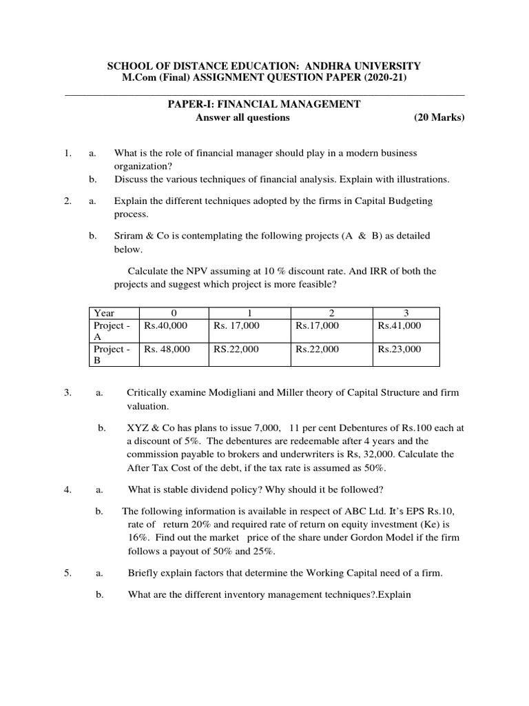 MCOM Final Year Assignments 2020-2021 | PDF | Balance Sheet | Equity (Finance)