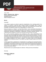 Teacher I to III Reclassification Application | PDF | Wellness