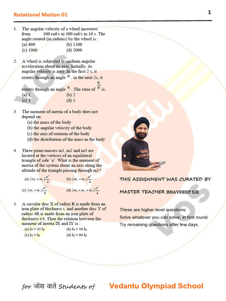 Rotational Motion 01 | PDF | Teaching Methods & Materials | Science & Mathematics